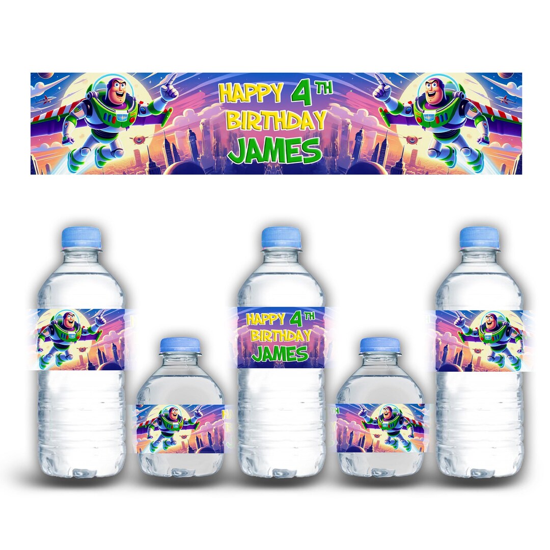 Buzz Lightyear Waterproof Stickers - Party Labels - Customizable With ...