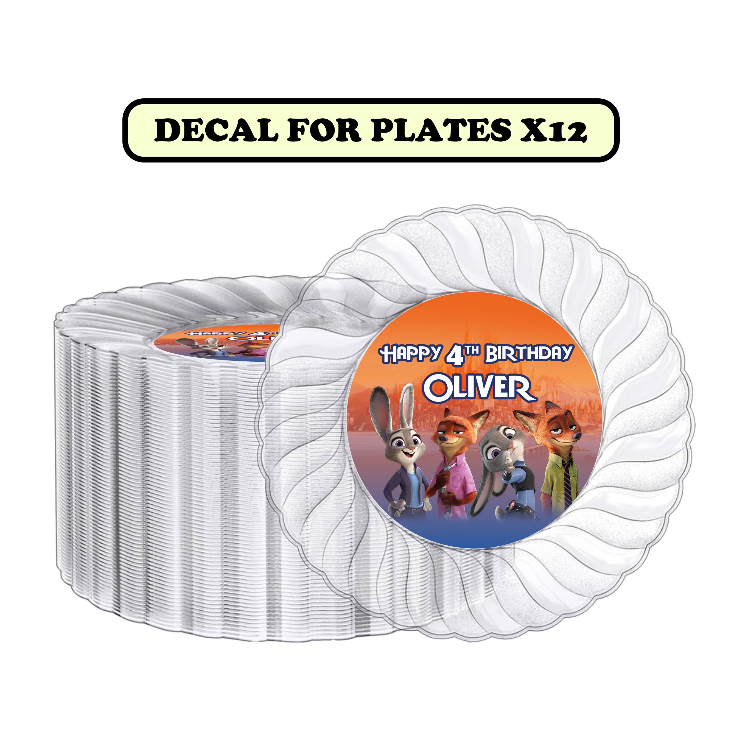 Personalized Zootopia Birthday Party Tableware Kit: Placemats, Cutlery ...