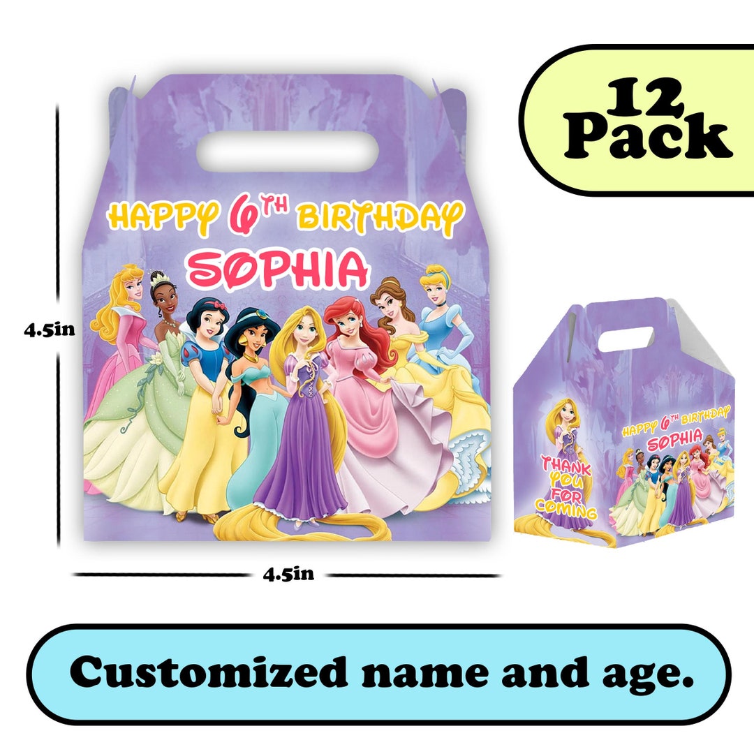 Custom Disney Princess Gable Box 12 Pack 4.4x4.5x3 Inches 100% ...