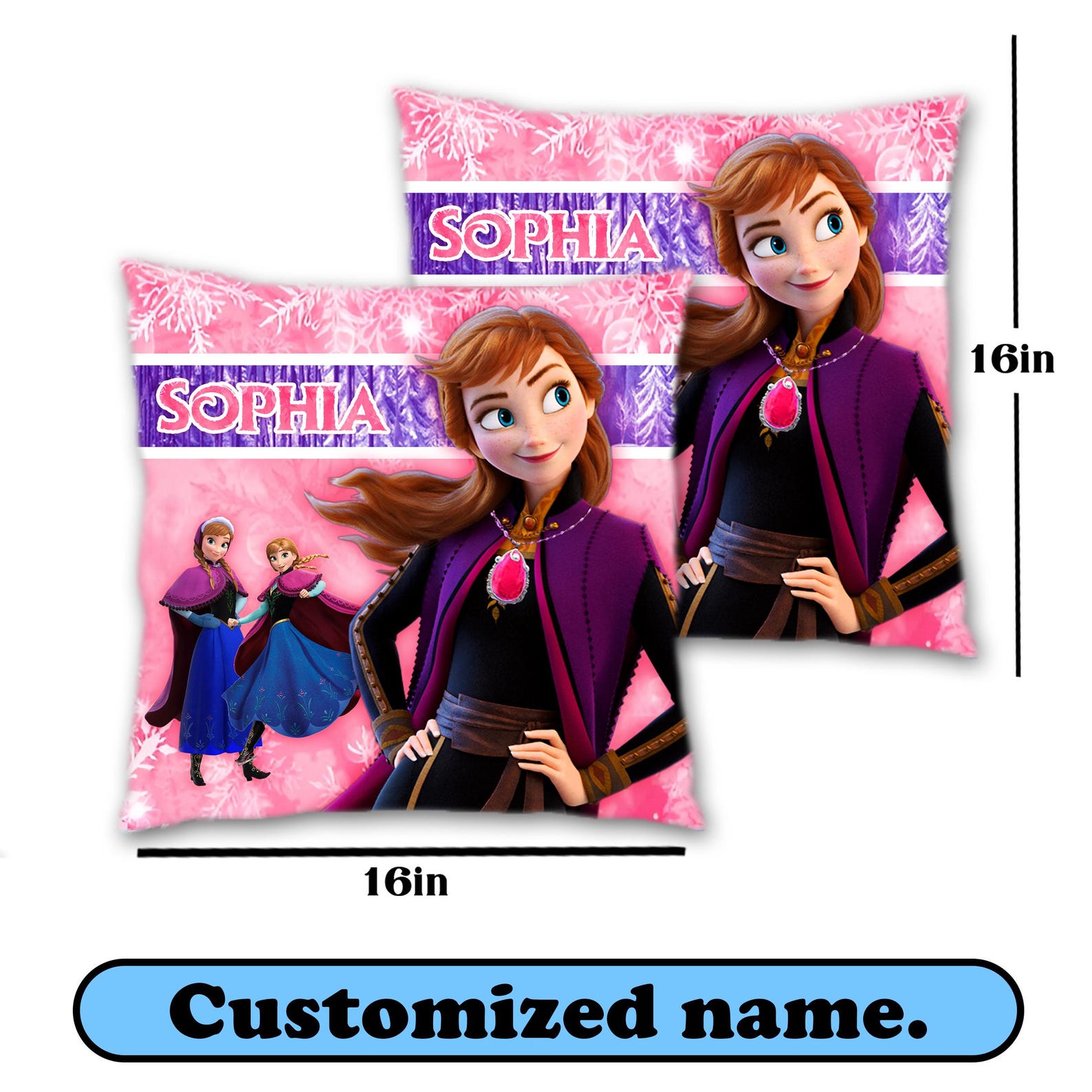 Personalized Frozen Pillow: Choose Your Favorite Character Elsa, Anna ...