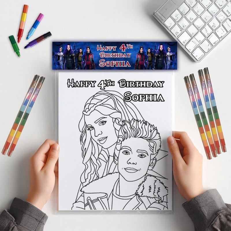 Descendants Rise of Red Coloring Pages - Etsy
