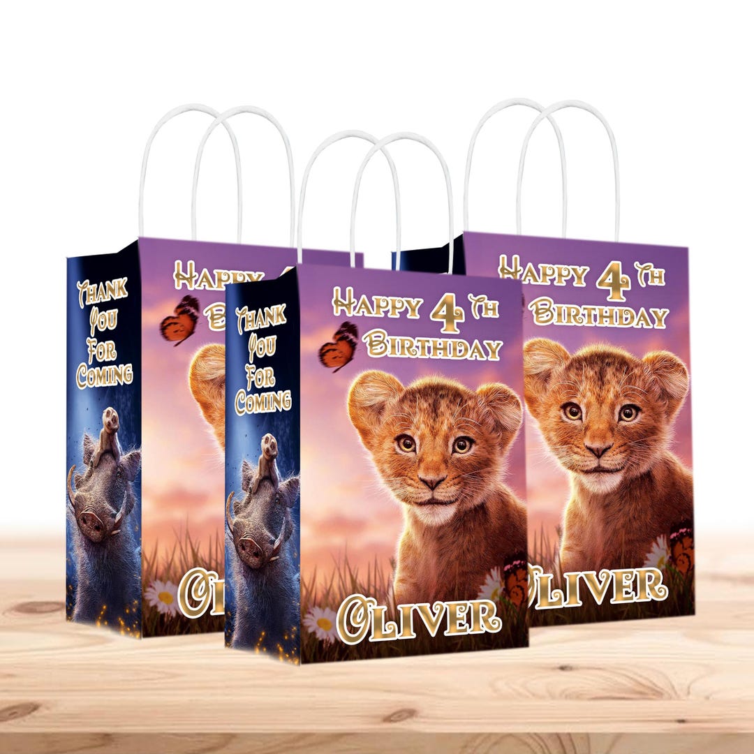 The Lion King - Mufasa Favor Bags Personalized With the Name and Age ...