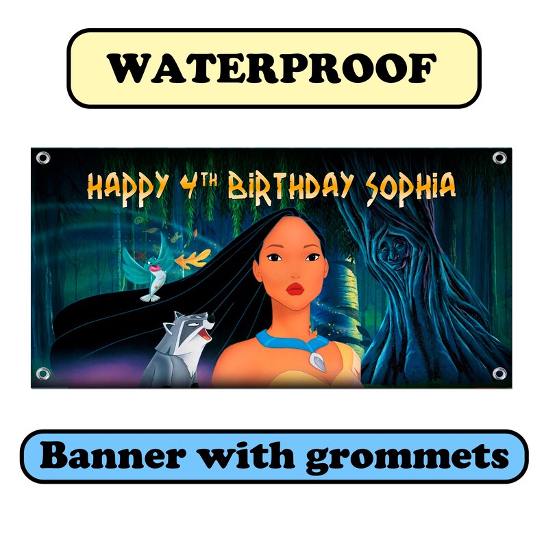 Personalized Pocahontas Birthday Banner - Etsy