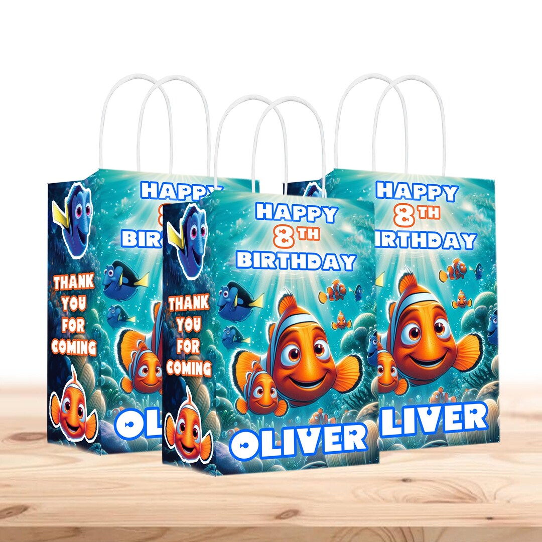 Personalized Finding Nemo Birthday Favor Bags - Etsy
