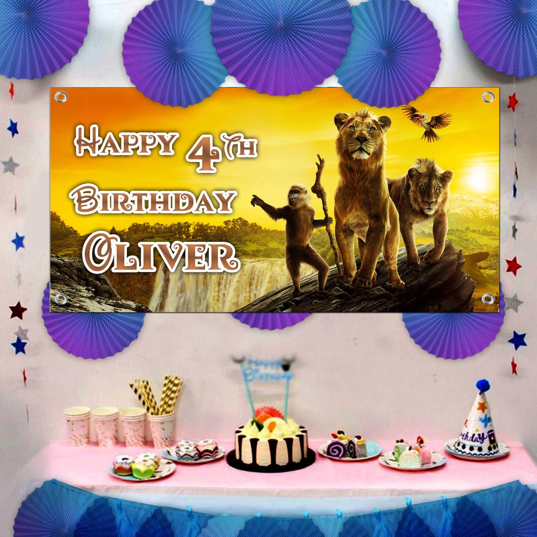 Personalized the Lion King or Mufasa Birthday Banner - Etsy
