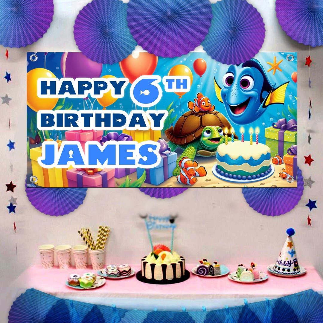 Finding Nemo Themed Indoor/outdoor Vinyl Banner - Weatherproof 24x48in ...