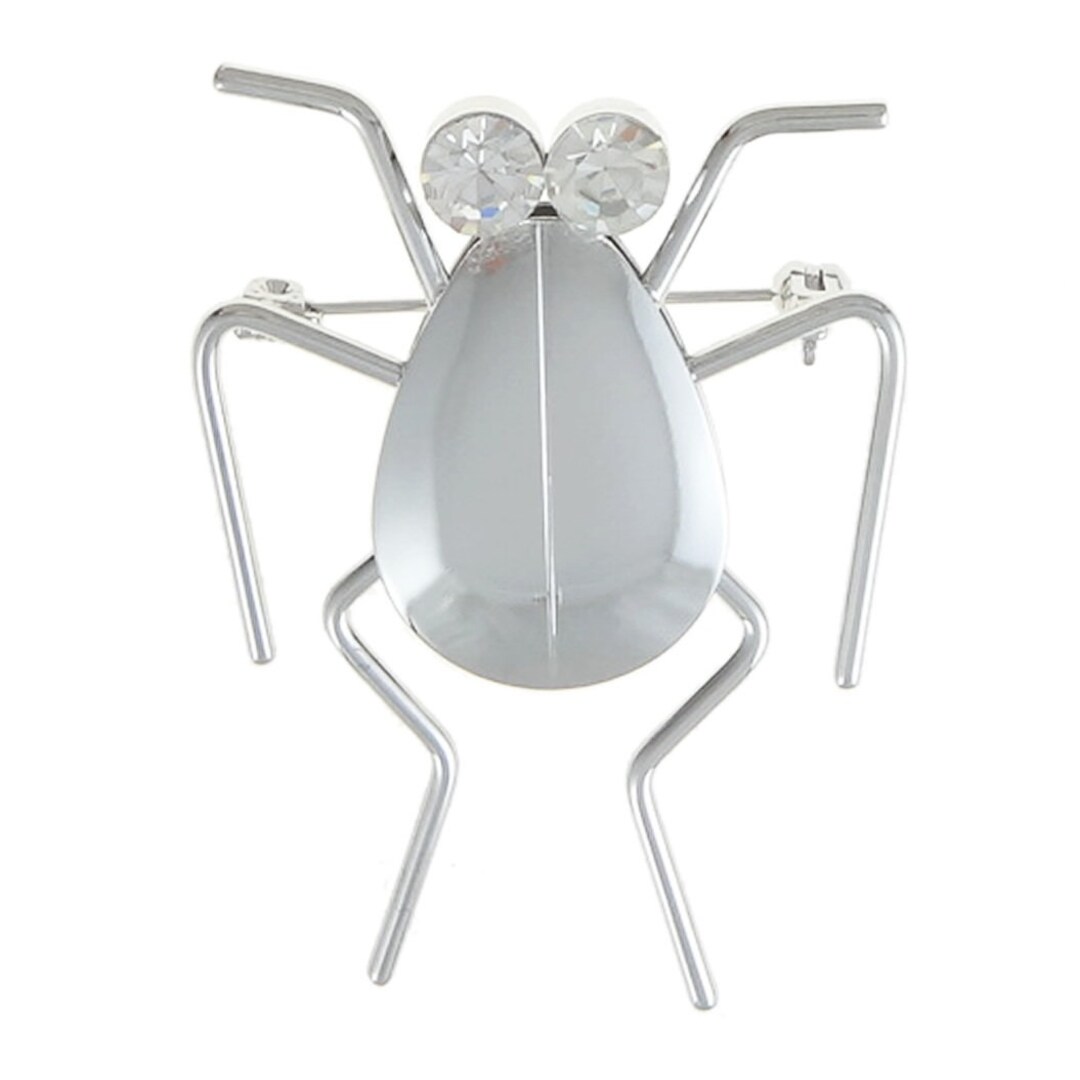 Insect Series Mirror Finish Metal & Rhinestone Cicada Brooch - Etsy