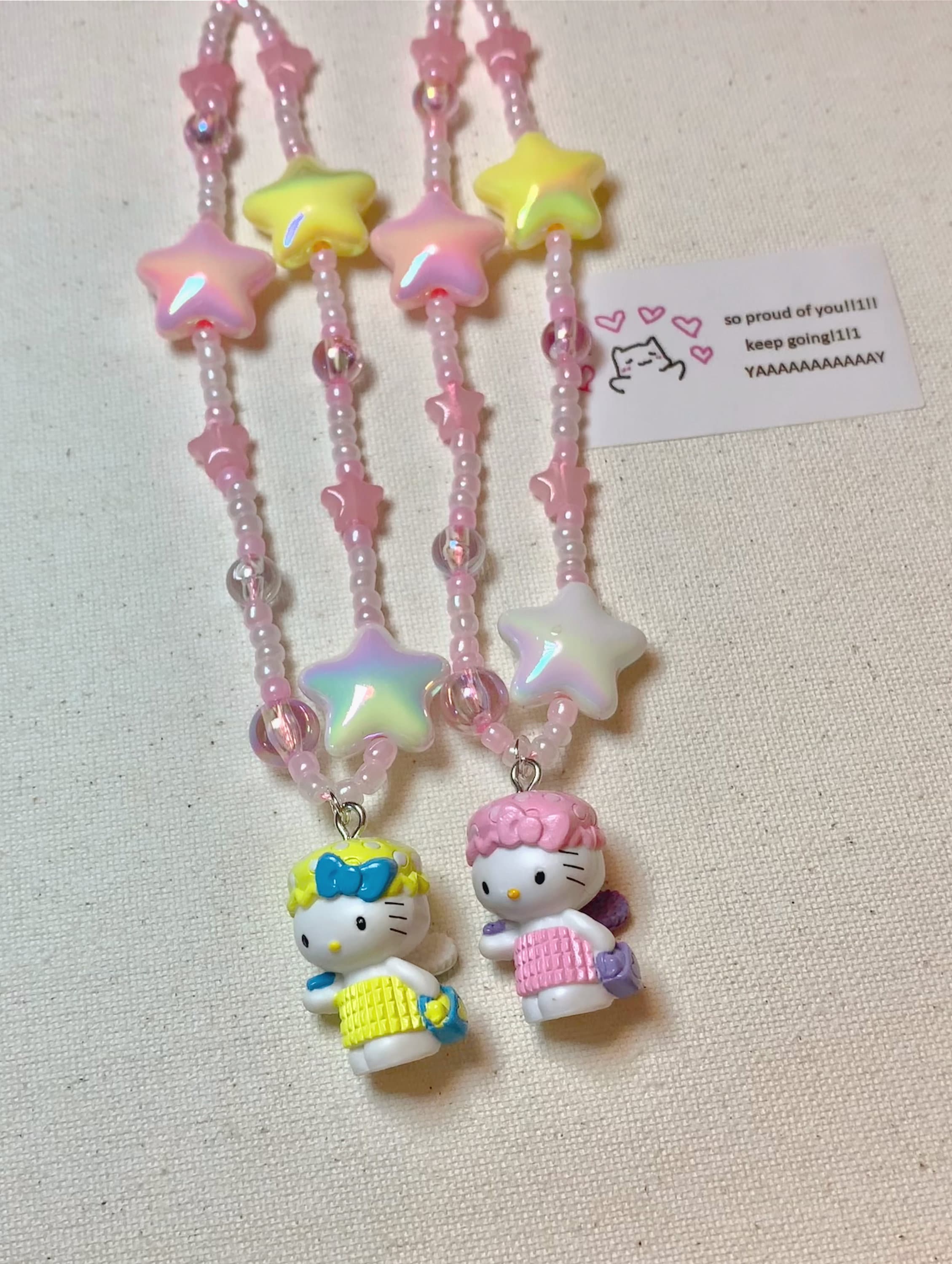 2 Chains: Hello Kitty Charms Matching Chain Bath-ready Kitties - Etsy