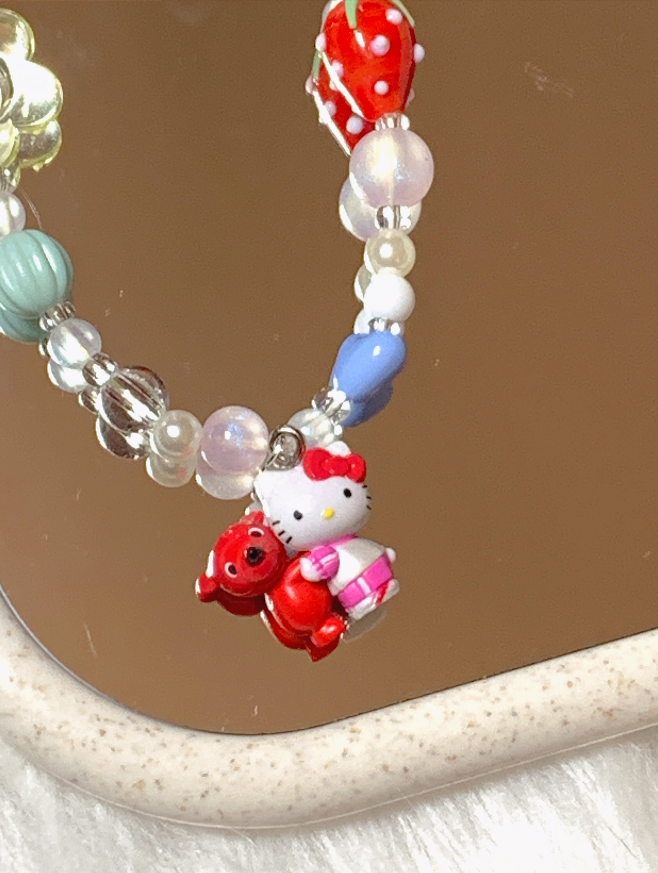 Hello Kitty Charm Chain Hugging Puppy, Building and Classic Kitty - Etsy