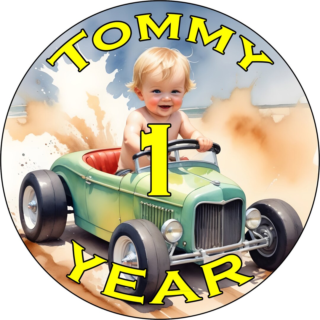 Baby Monthly Milestone Markers, Hot Rods Theme, Personalized Baby Names ...