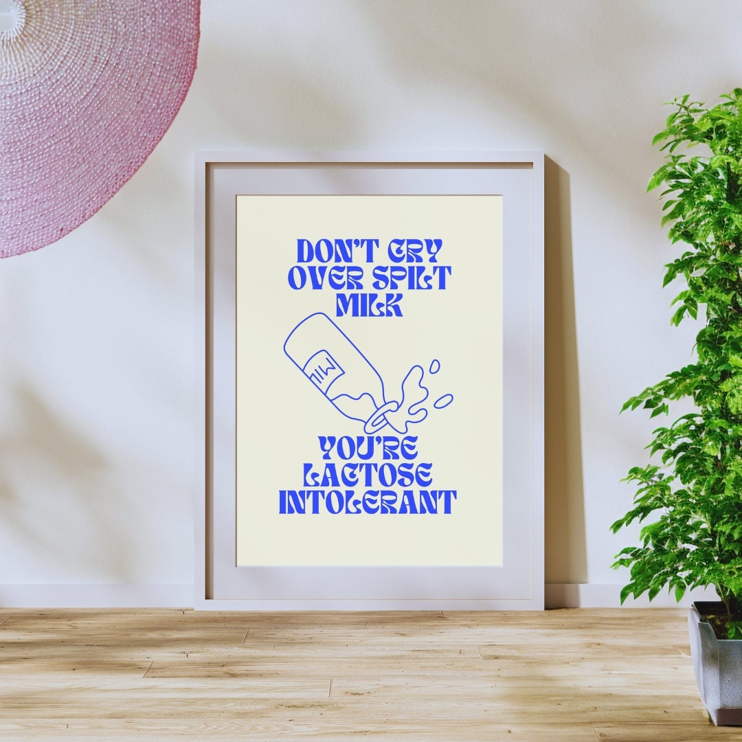 Lactose Intolerant Poster, Digital Print, Vintage Print, Wall Art ...