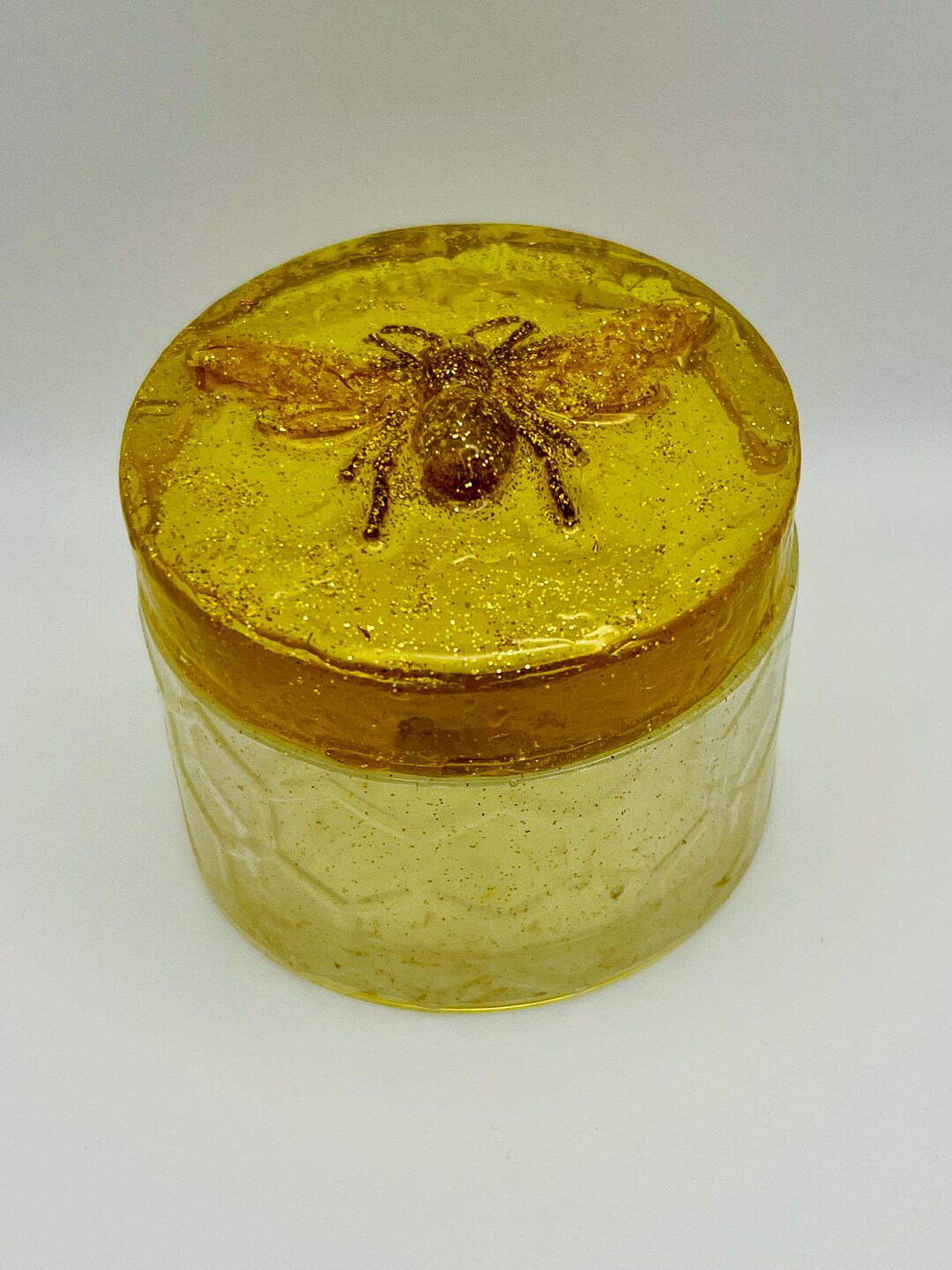 Trinket Jar, Trinket Box, Honey Comb Jar, Honey Bee, Honey Jar ...