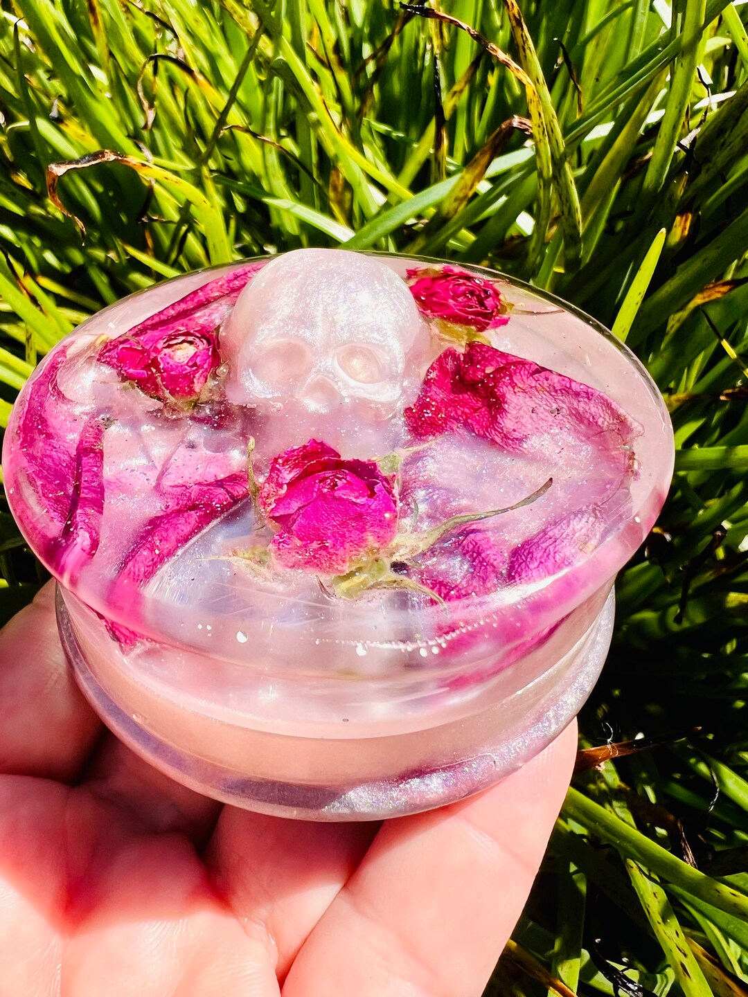 Rose Milk Tea Resin Floral Herb Grinder Handmade With Homegrown Organic ...