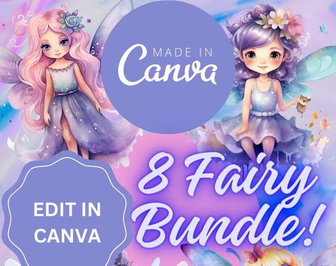 Fairy Clipart Set: 8 Vibrant Designs Plus a Free Birthday Invitation - Etsy