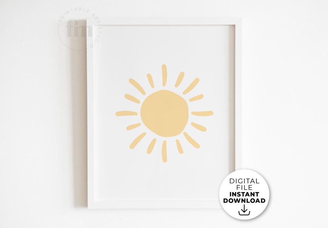 Boho Sun Digital Download - Kids Room Printable Wall Art for Nursery ...