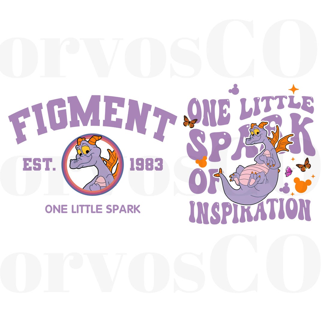 One Little Spark Png, Figment Est 1983 Png, Purple Dragon, Cartoon ...