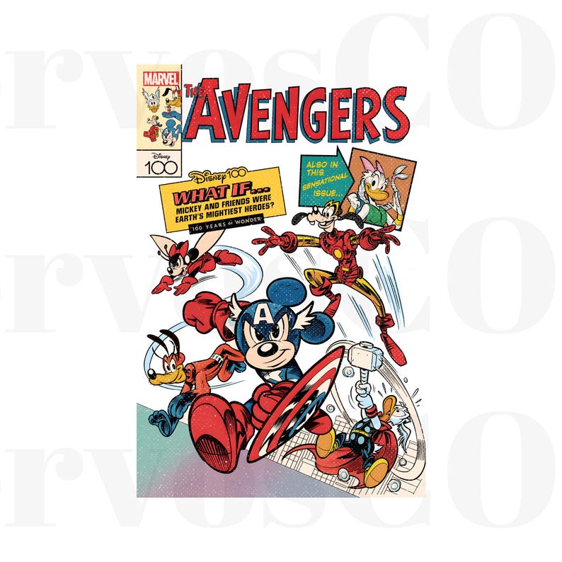 Mickey Mouse & Friends Custom Marvel Avengers Comics Book Png, WDW ...