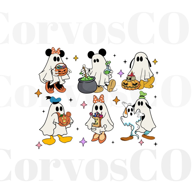Disney Ghost Png , Mickey and Friends Characters Ghost Png Halloween ...