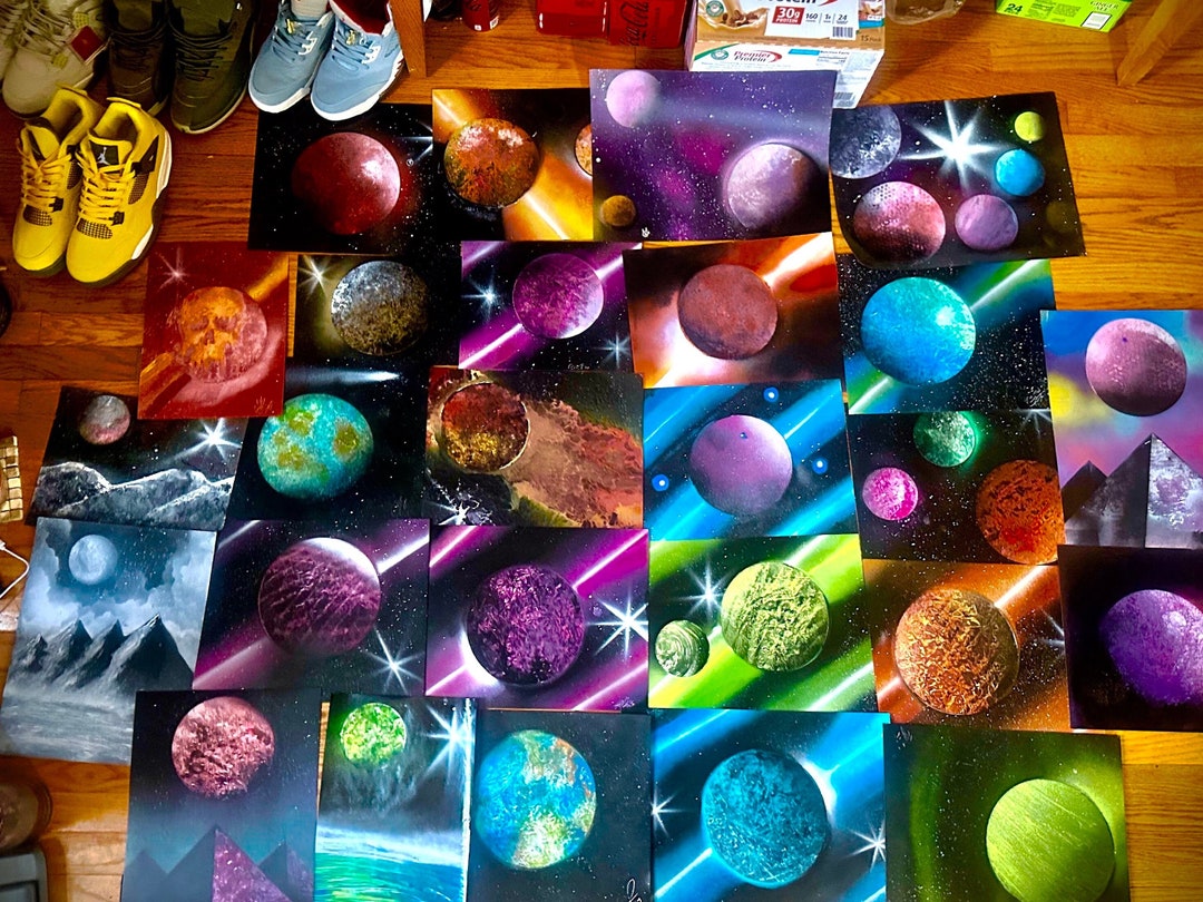 CUSTOM PLANET PAINTINGS. You Choose..up to 3 Vibrant Colors, up to 3 ...