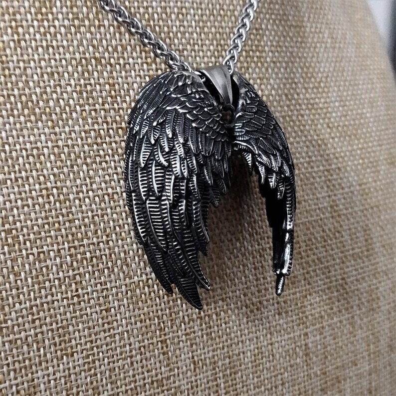 Gothic Angel and Demon Wings Pendant Necklace - Etsy