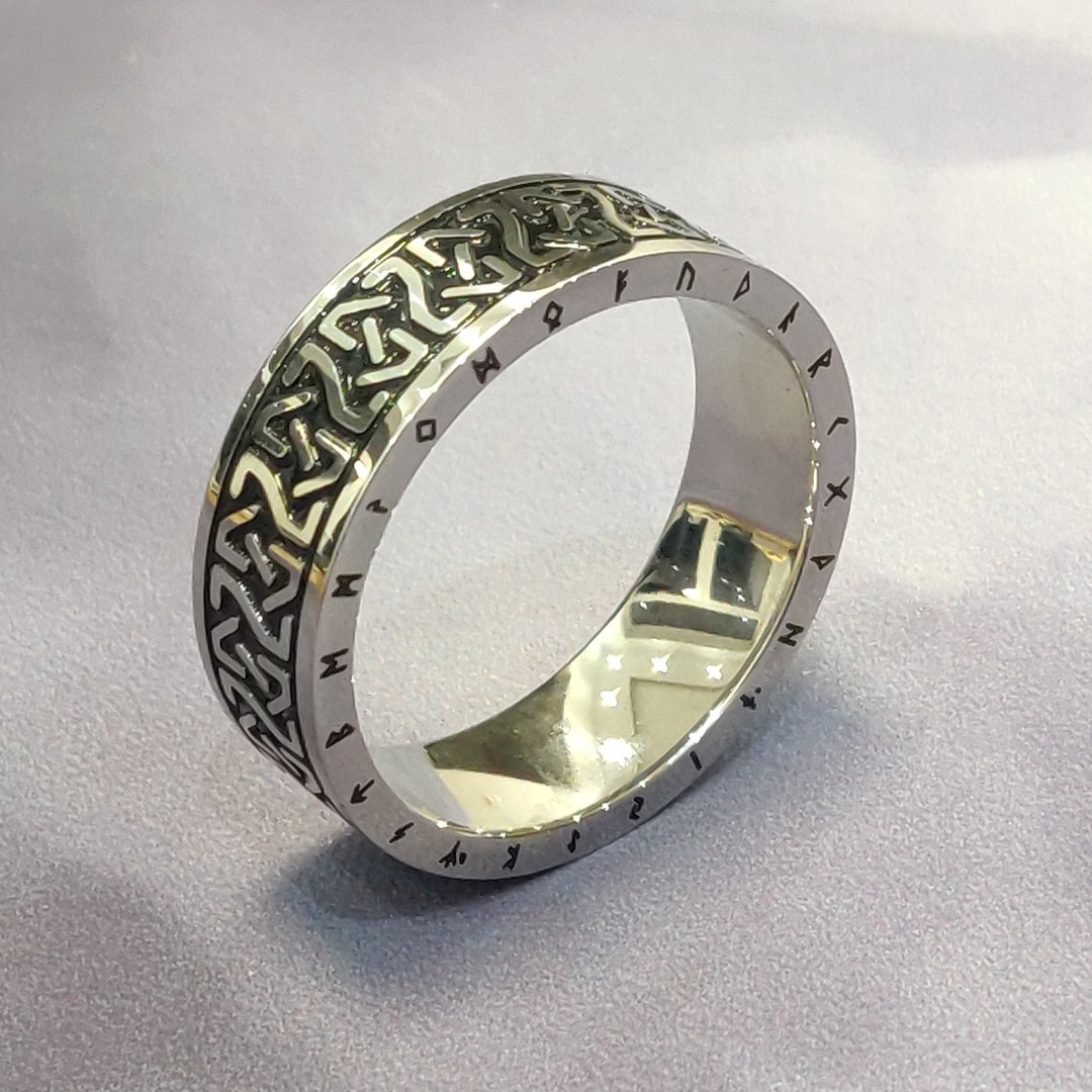 Viking Knot and Norse Rune Ring - Etsy
