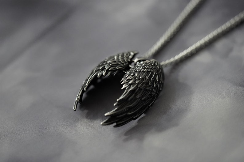 Gothic Angel and Demon Wings Pendant Necklace - Etsy