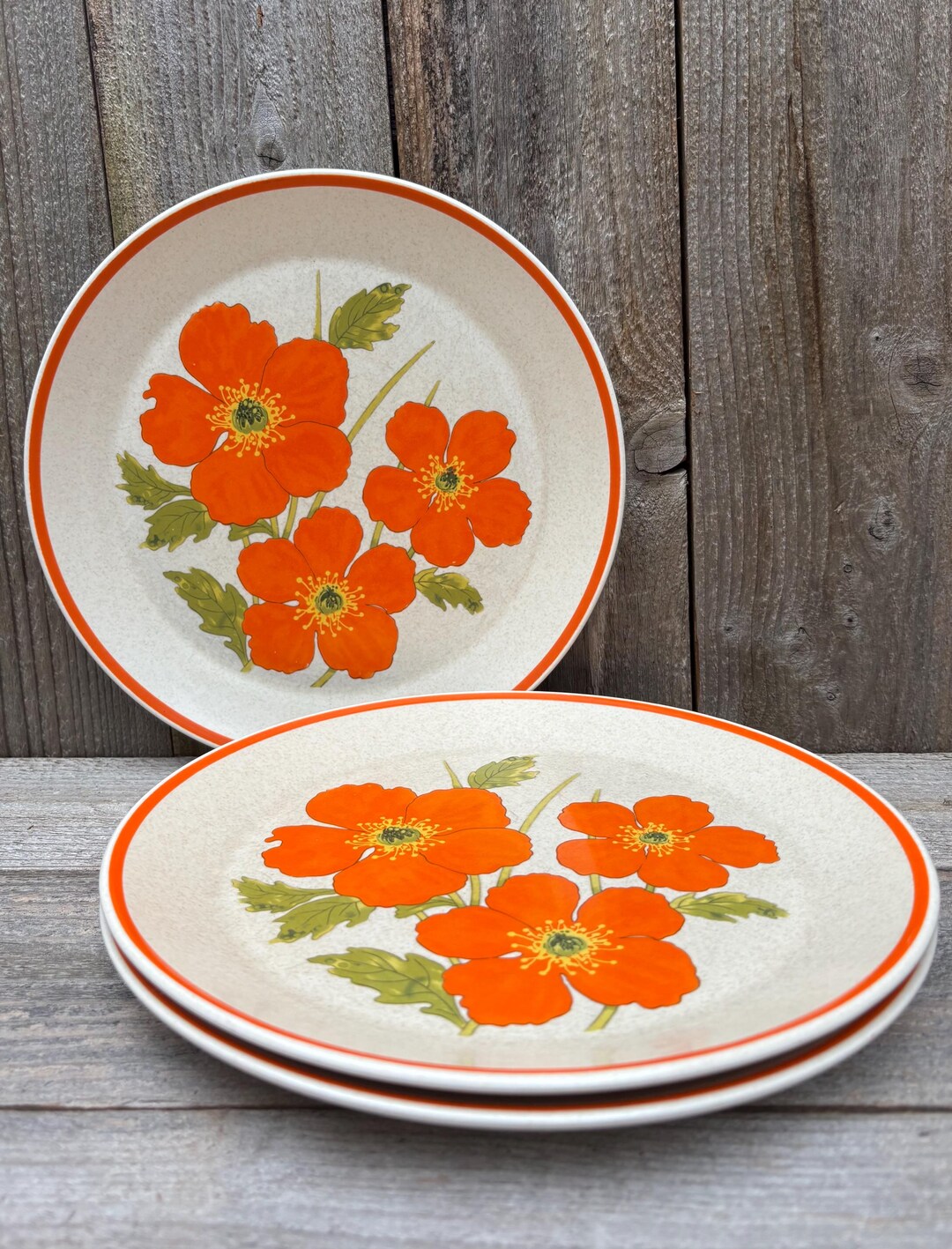 Set of 3 Lennox Temper-ware Fire Flower Dinner Plates - Etsy