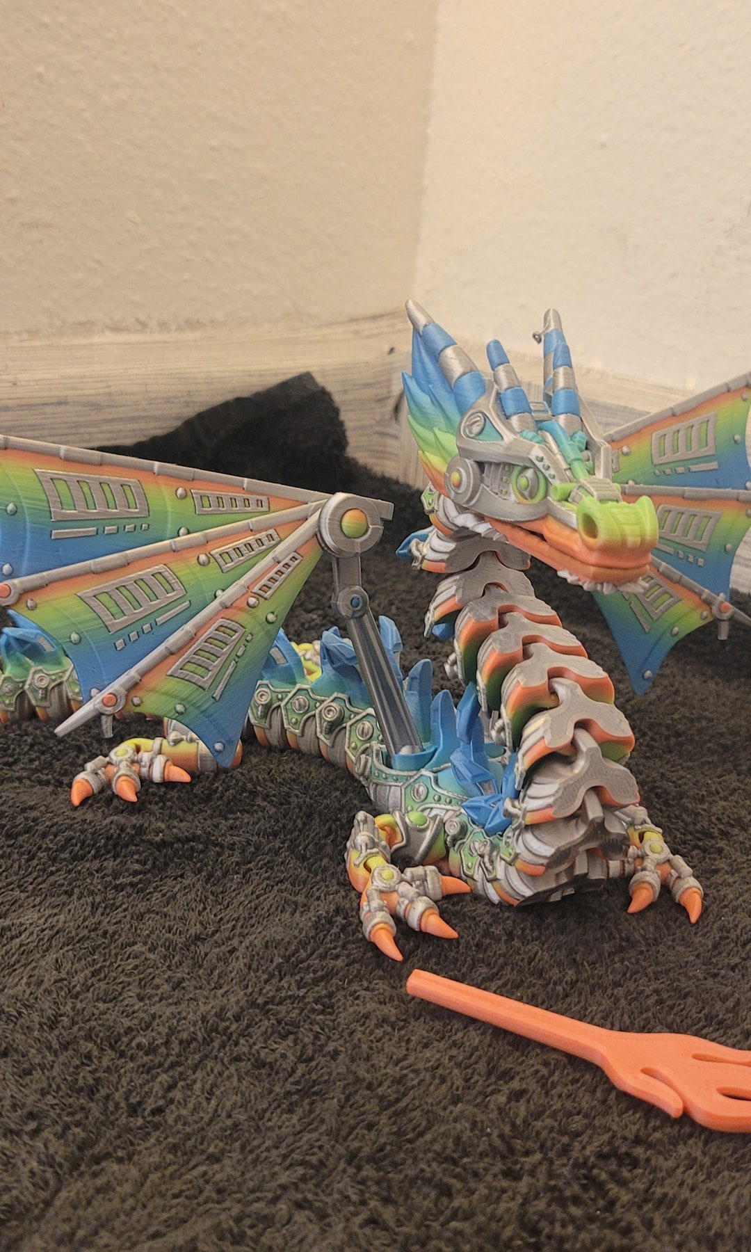 Flexible Mech Dragon, 3d Printed Articulating Flexi Wiggle Pet ...