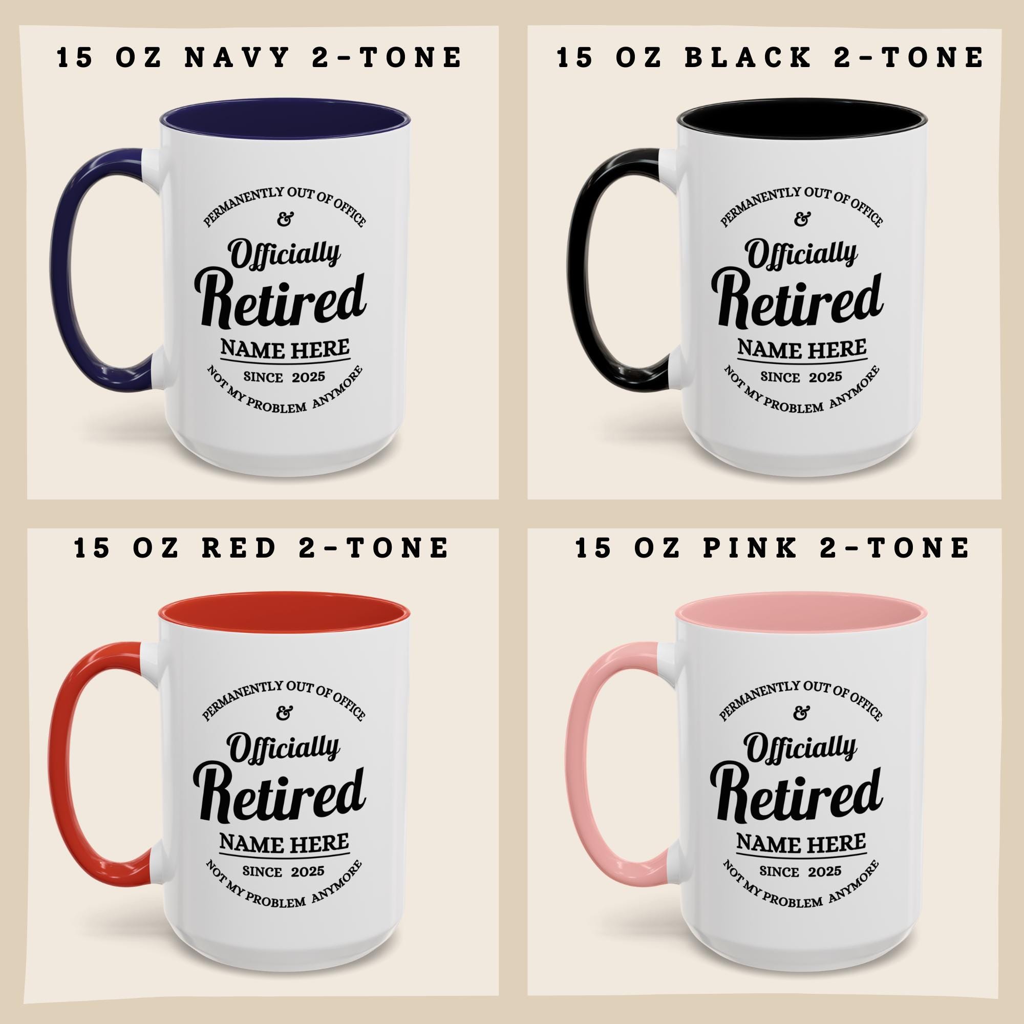 Personalized Retirement Mug, Custom Retirement Mug, Permanently Out of ...