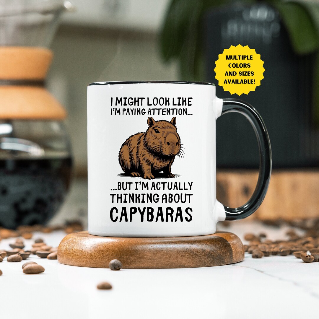 Funny Capybara Mug, Capybaras Mug, I Might Look Like I'm Paying ...