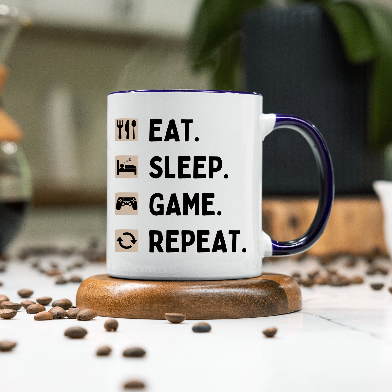 Gamer Mug, Video Game Mug, Gift for Gamer, Eat Sleep Game Repeat, Gamer ...