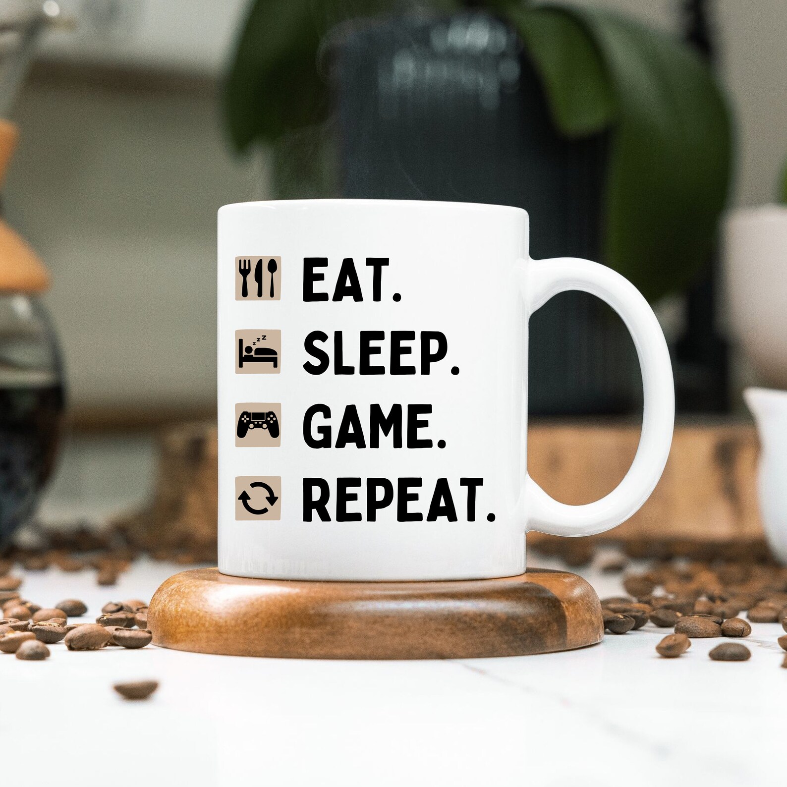Gamer Mug, Video Game Mug, Gift for Gamer, Eat Sleep Game Repeat, Gamer ...