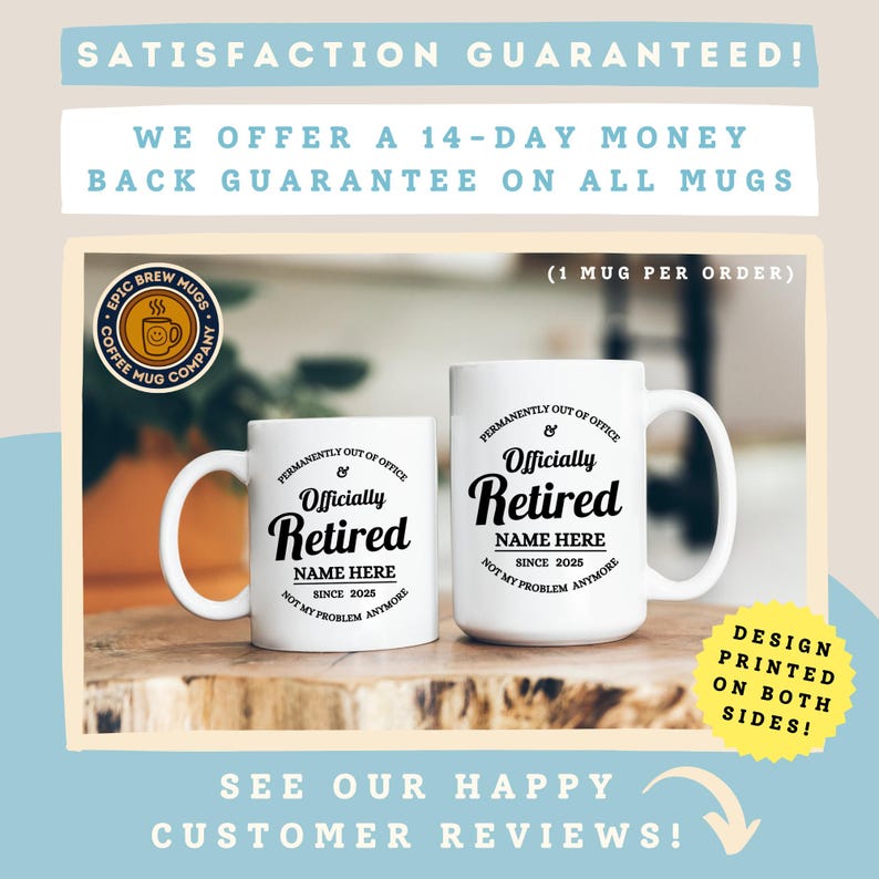 Personalized Retirement Mug, Custom Retirement Mug, Permanently Out of ...