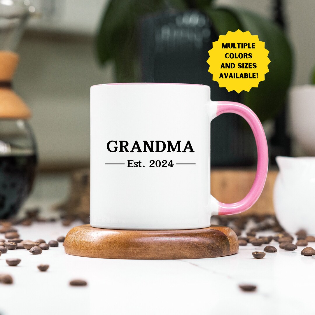 Grandma Established 2024 Mug, Grandma Est 2024 Mug, Pregnancy Reveal ...
