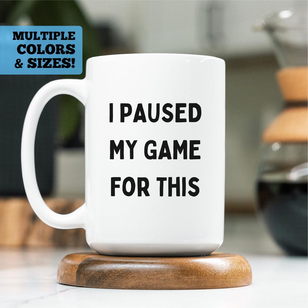 Funny Gamer Coffee Mug, I Paused My Game for This Mug, Funny Video Game ...