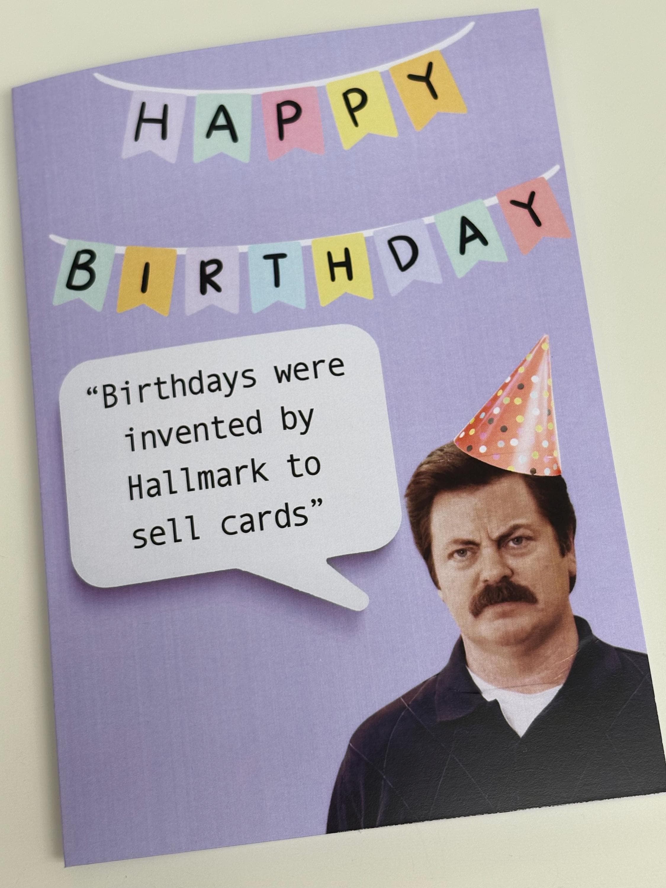 Ron Swanson Birthday Card - Parks and Recs Inspired Card, Funny ...