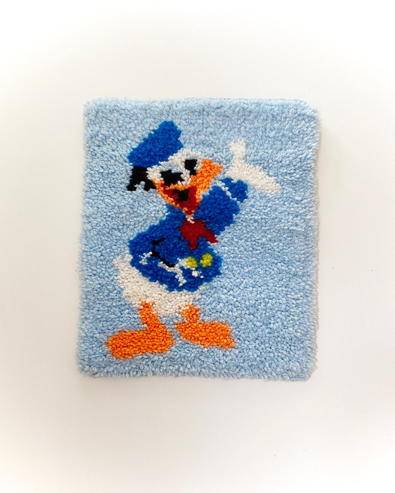 Vintage 1980s DONALD DUCK Latch Hook Wall Hanging - Etsy