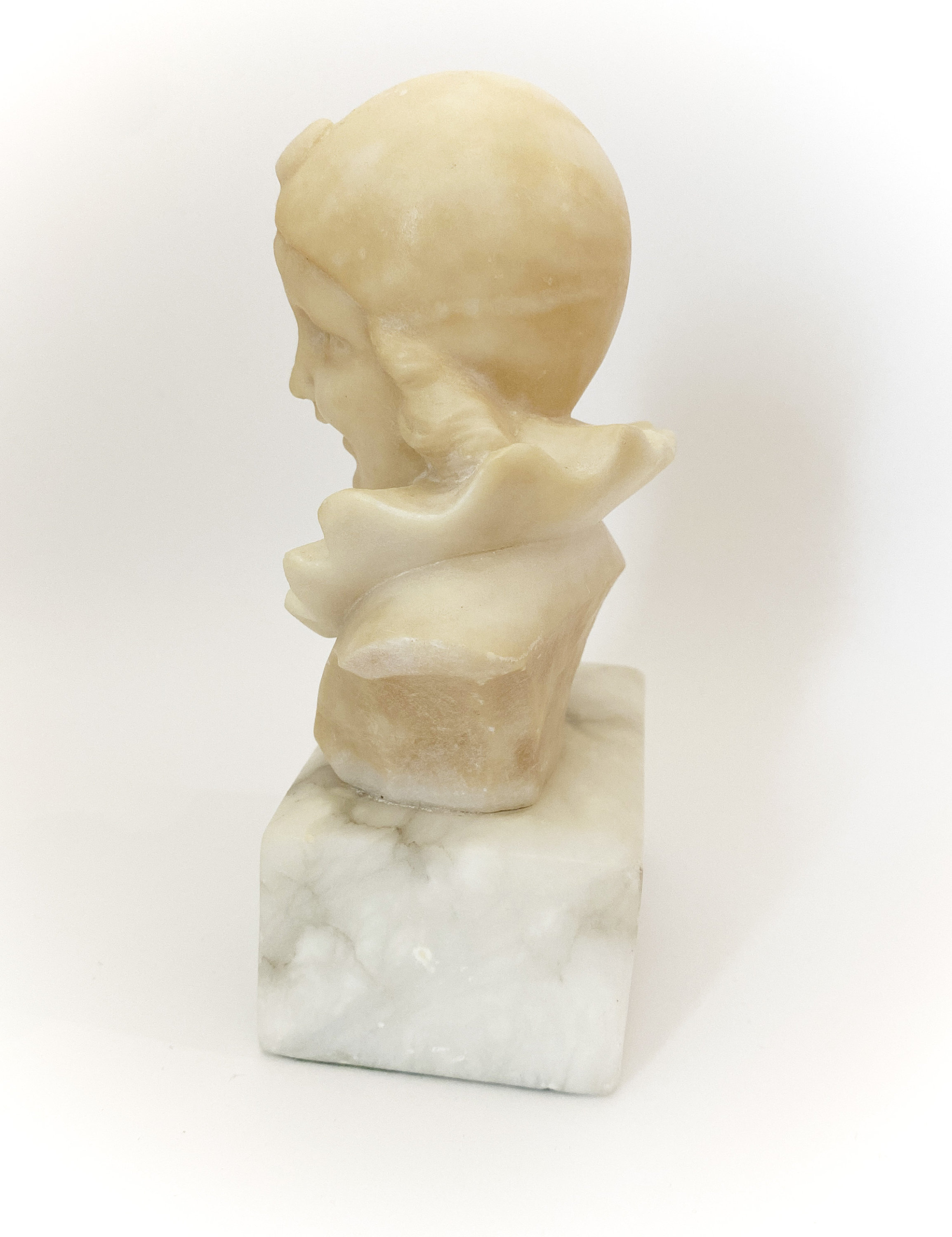 Antique 1920s Italian Alabaster Pierrot Clown Carved Marble Bust, Young ...