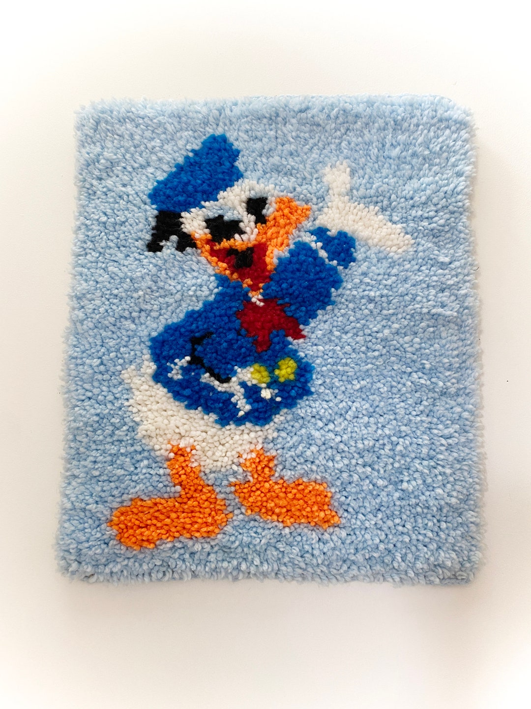 Vintage 1980s DONALD DUCK Latch Hook Wall Hanging - Etsy