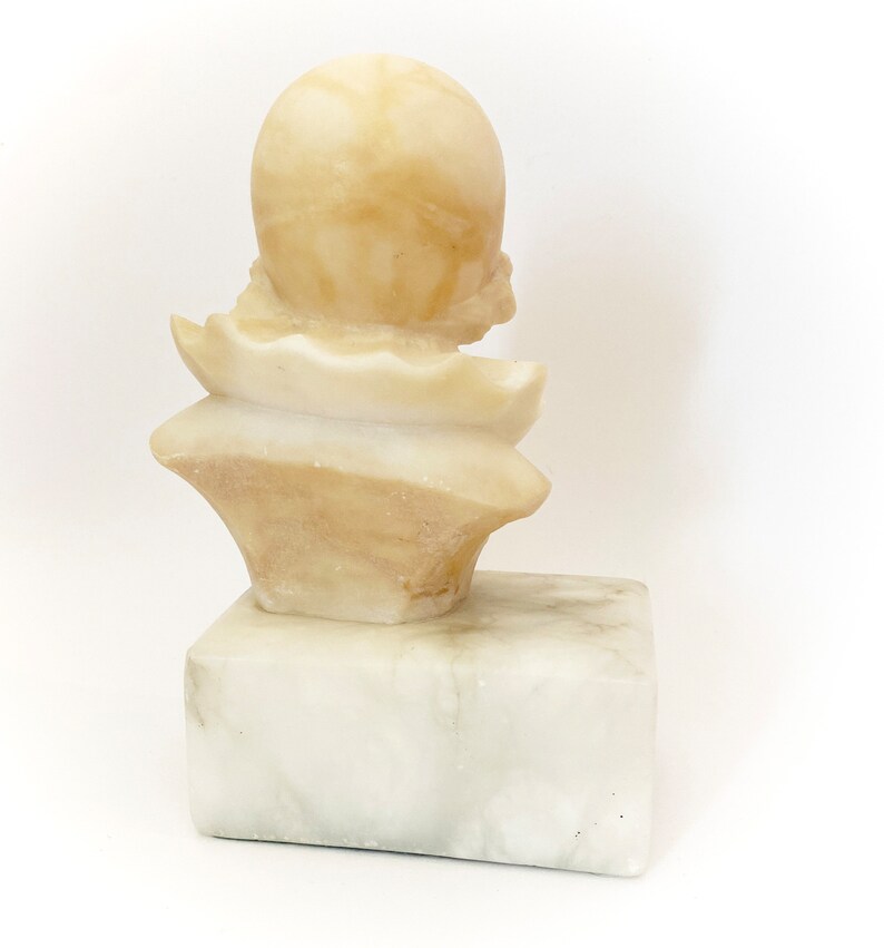 Antique 1920s Italian Alabaster Pierrot Clown Carved Marble Bust, Young ...