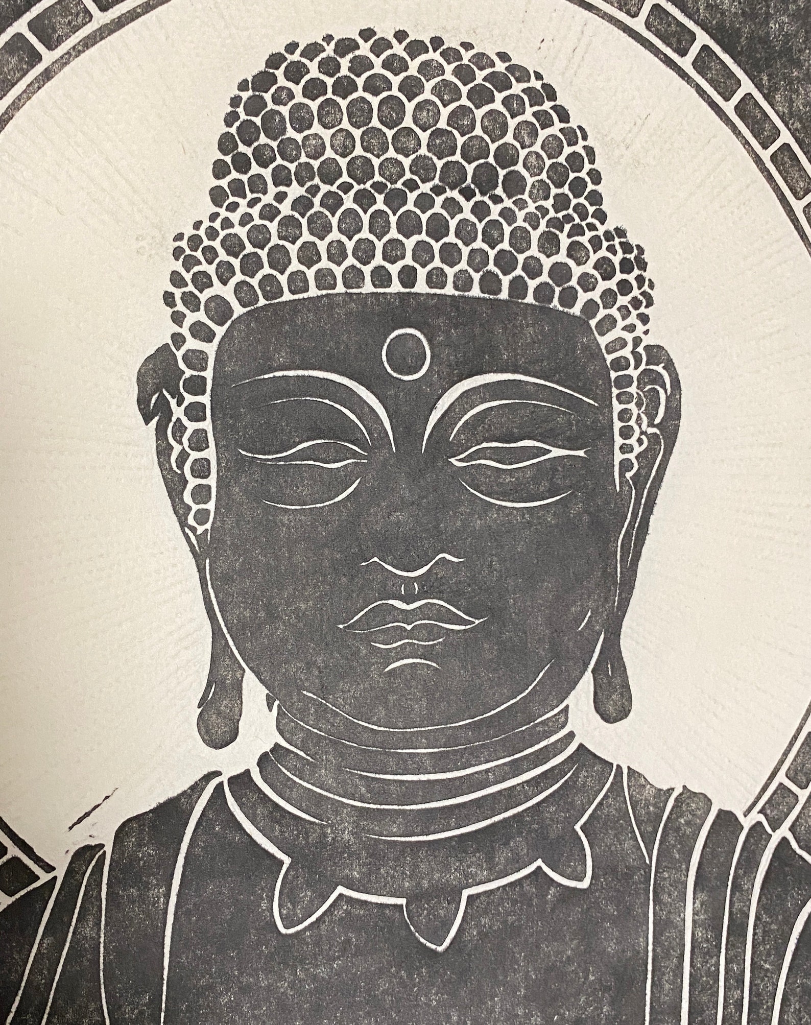Vintage Woodblock Print Buddha Handmade Poster - Etsy