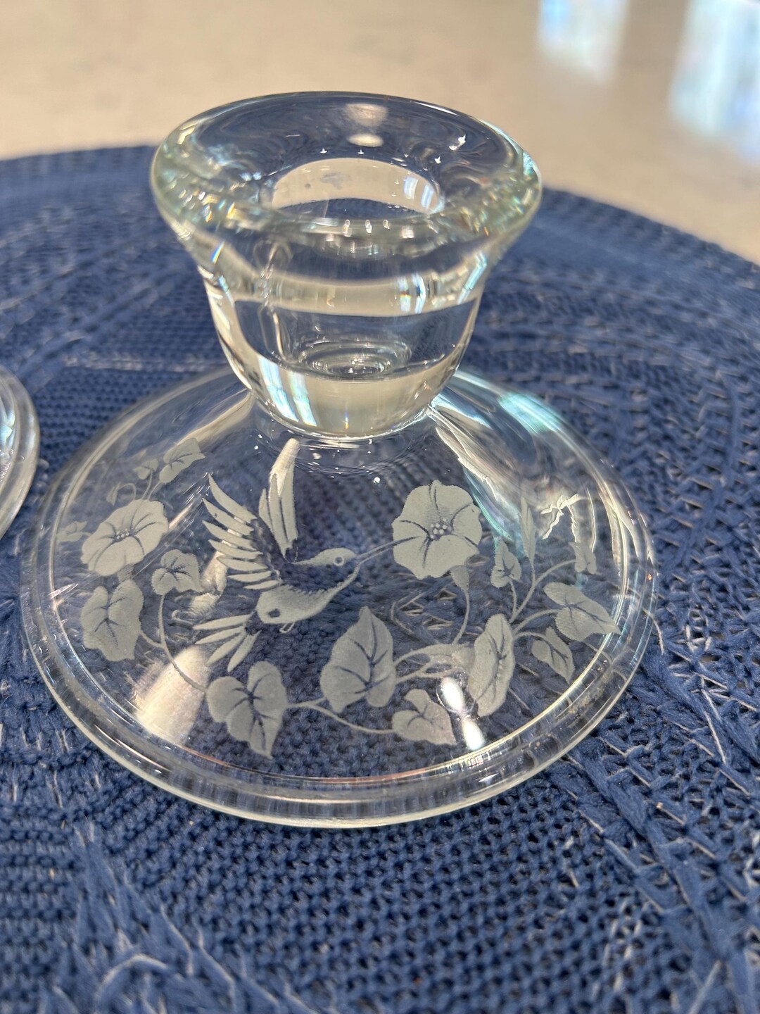 Lead Crystal Avon Hummingbird Candlesticks - Etsy