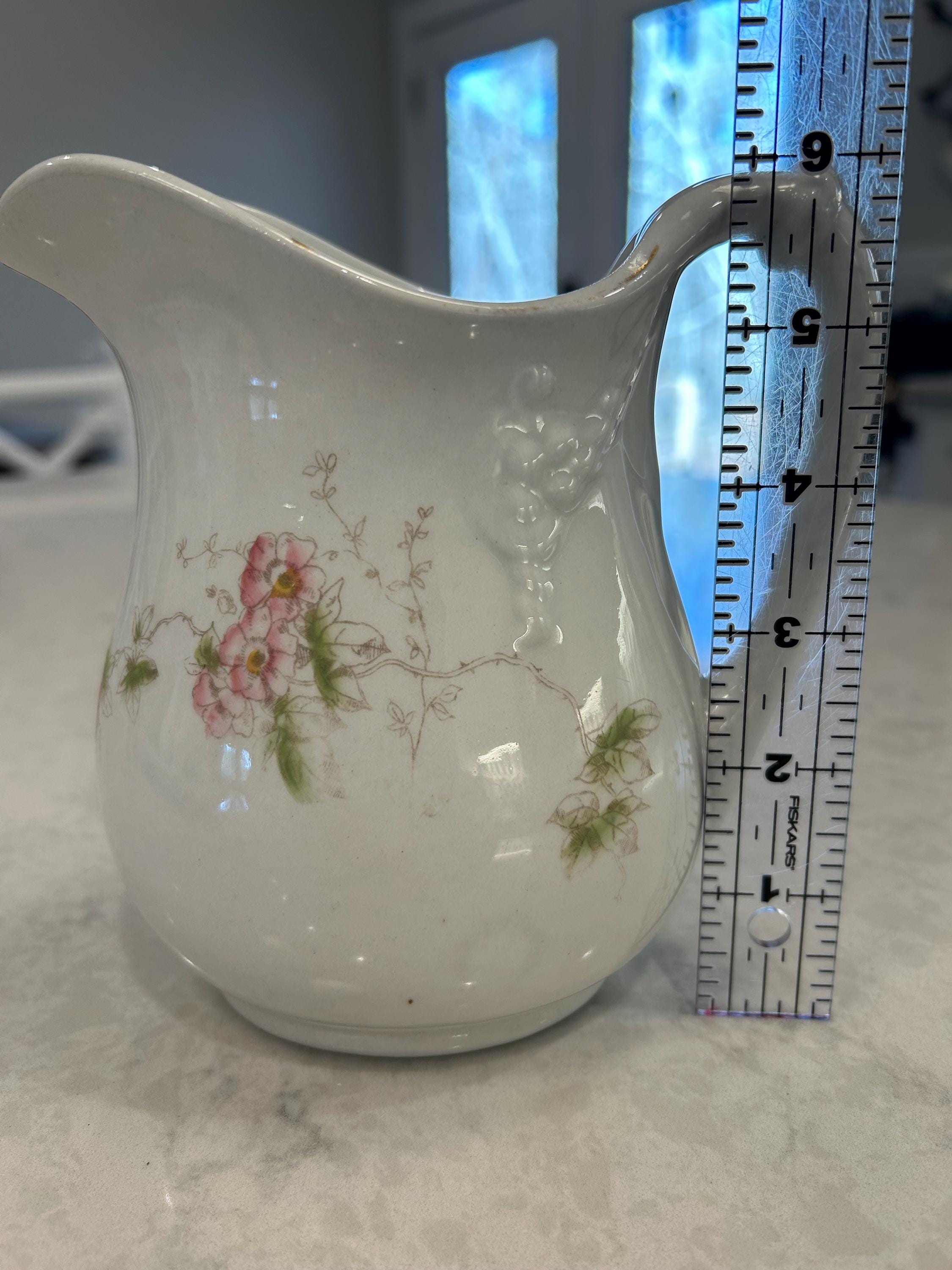 Ironstone White With Pink Small Pitcher Cook & Hancock - Etsy