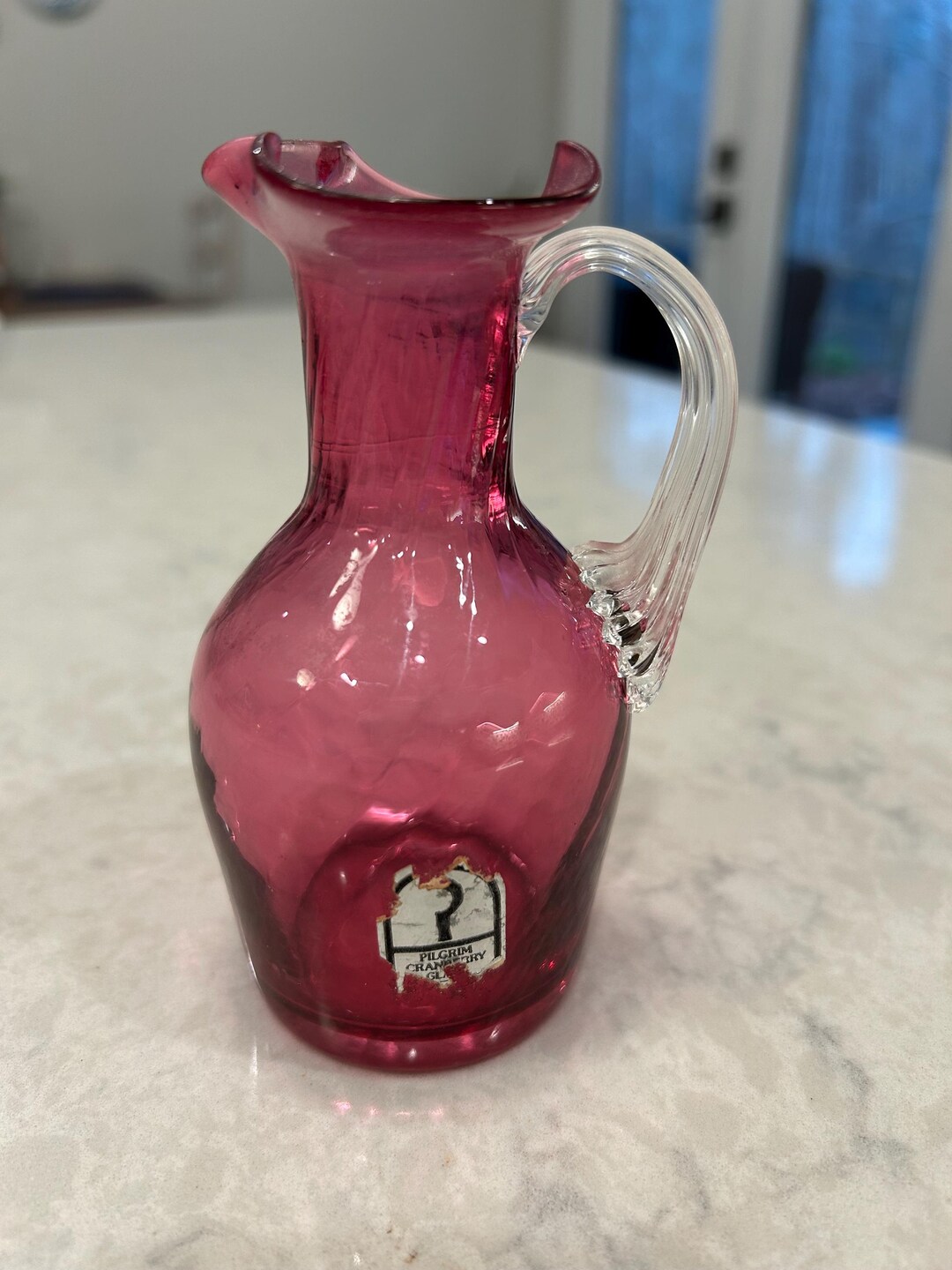 Pilgrim Cranberry Glass 4 3/4” Vintage Pitcher - Etsy