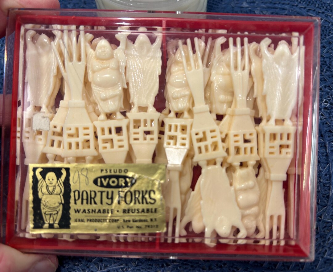 1960’s Cocktail Picks Party Forks Faux Ivory Buddhas (28) - Etsy