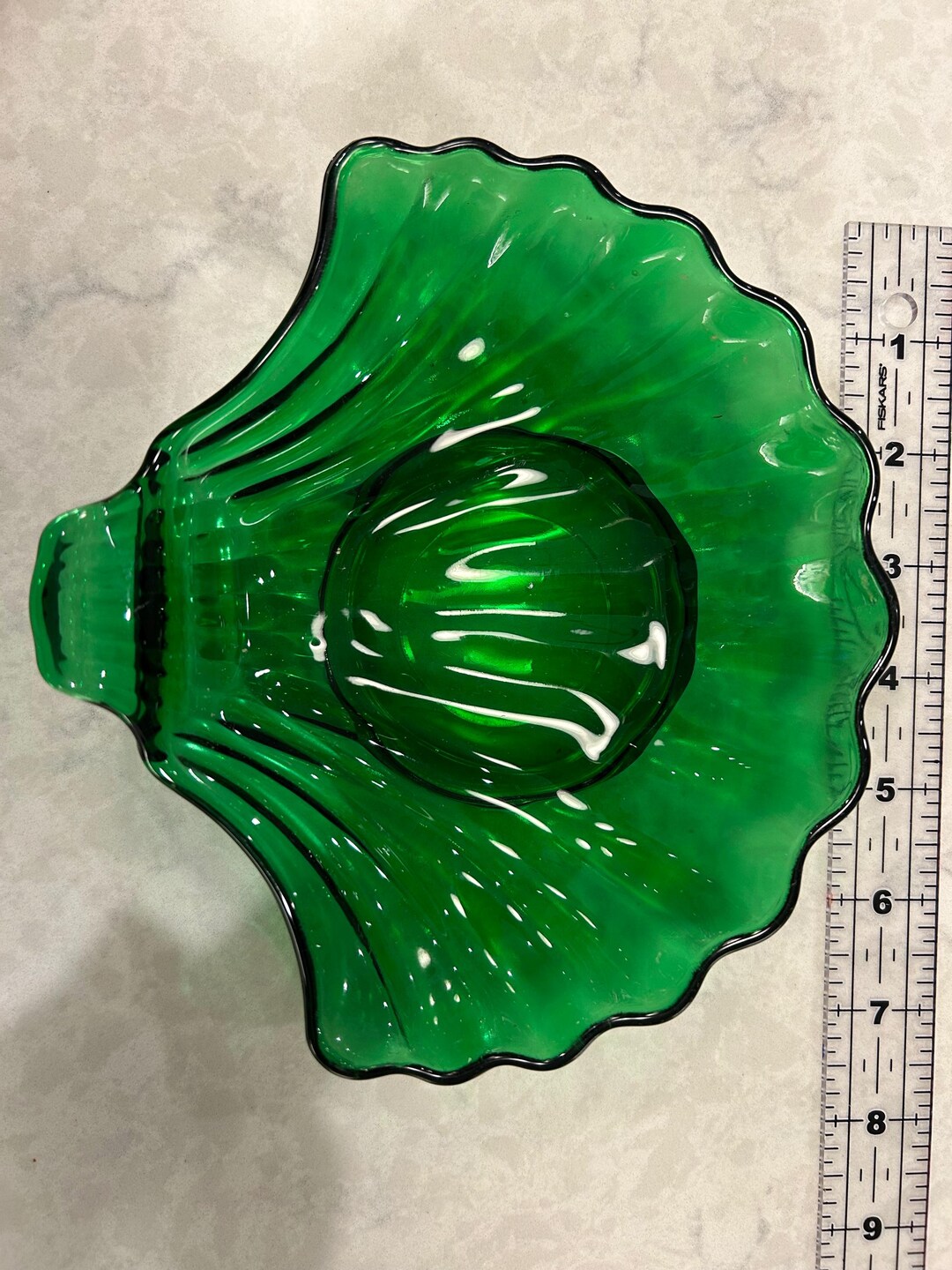 Vintage Anchor Hocking Emerald Green Shell Dish - Etsy