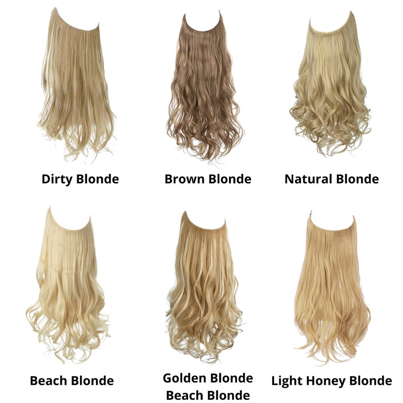 Halo Hair Extensions Wavy Halo Extension Invisible Wire Hair Extension Hair Piece Fake Hair