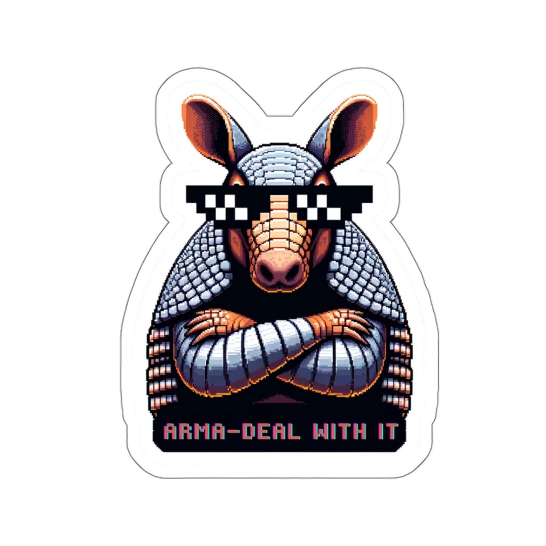 Colorful Armadillo Sticker, Funny Decal, Whimsical Animal Vinyl, Unique ...