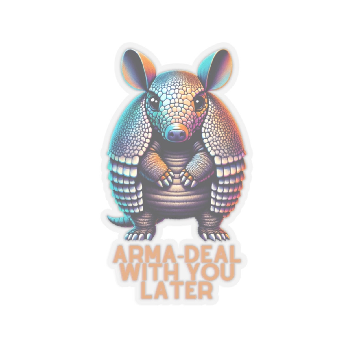 Colorful Armadillo Sticker, Funny Decal, Whimsical Animal Vinyl, Unique ...