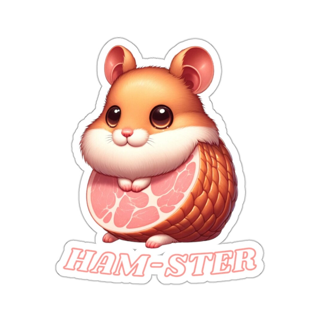 Chubby Cheeks & Ham Hugs: Adorable Hamster-meets-ham Vinyl Sticker for ...